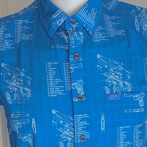Retro Rifle | Shirts | Retro Rifle Blueprint Button Down Shirt | Poshmark